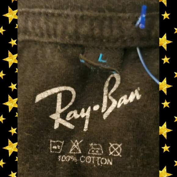 Ray-Ban | Tops | Vintage Rayban Aviator Sunglasses Black Shirt Lg ...